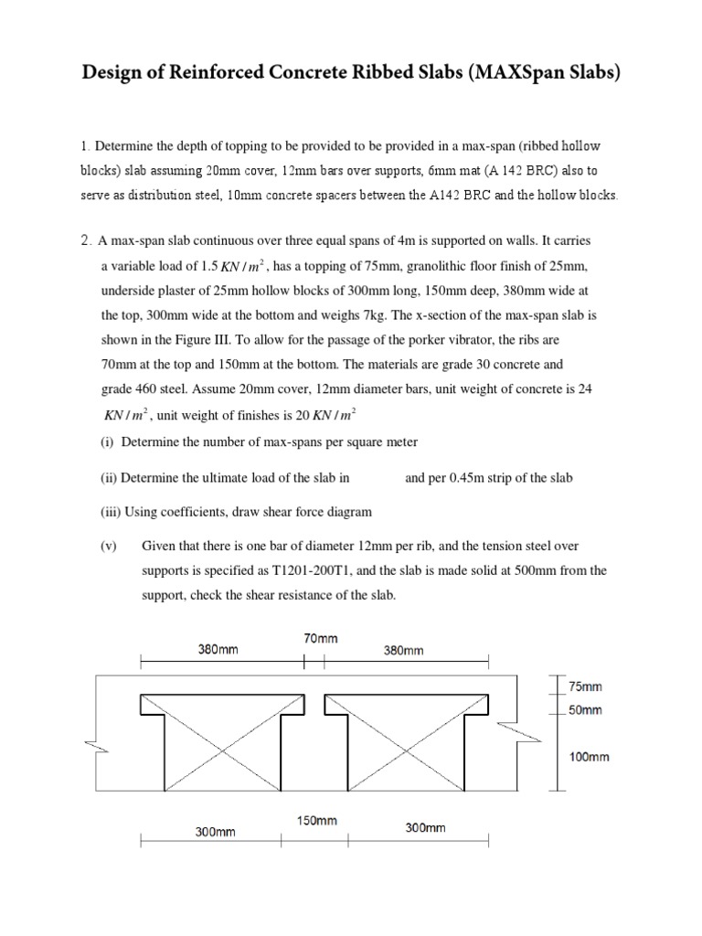 Design of Reinforced Concrete Ribbed Slabs (MAXSpan Slabs) | PDF
