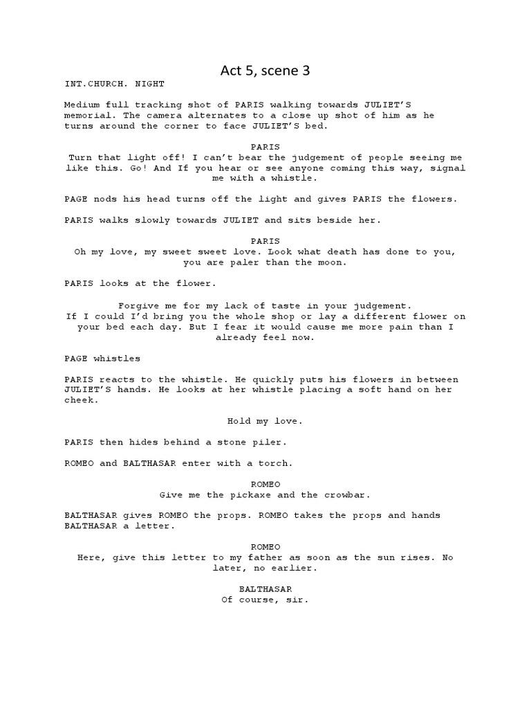 Act 5 Scene 3 | PDF | Characters In Romeo And Juliet