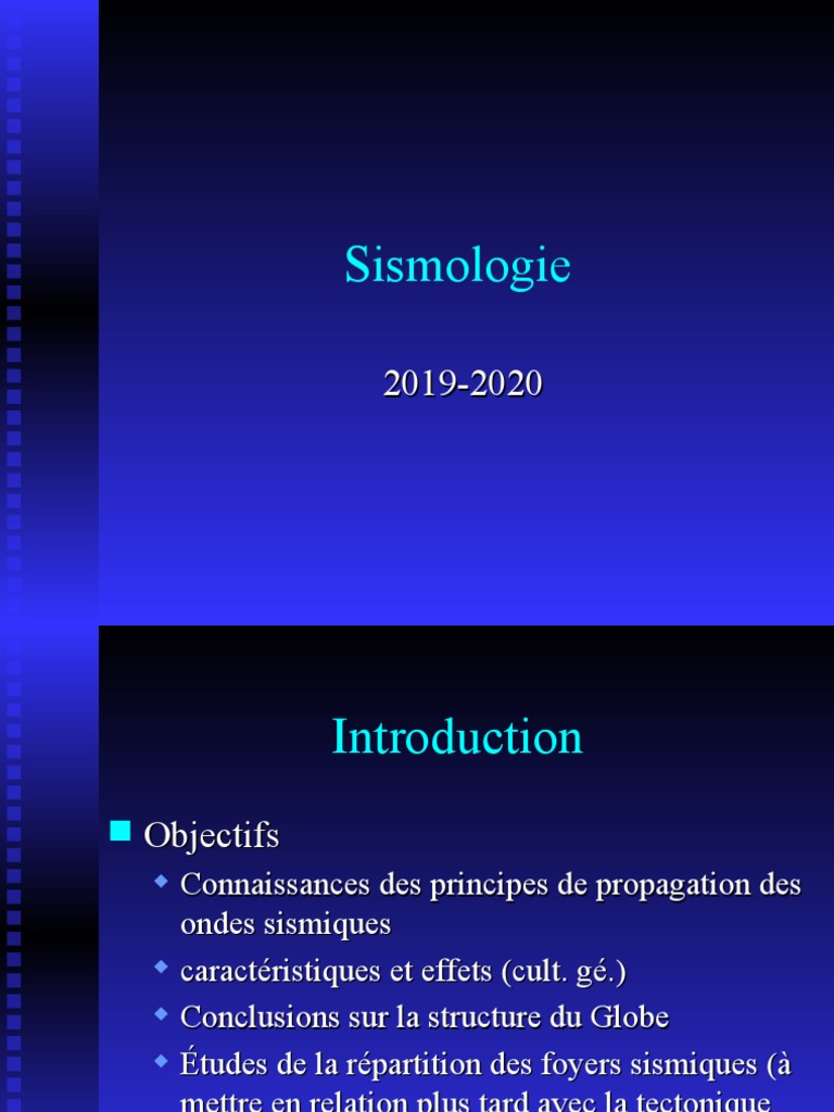 Introduction à la sismologie 2019-2020 | PDF | Tremblements de terre ...