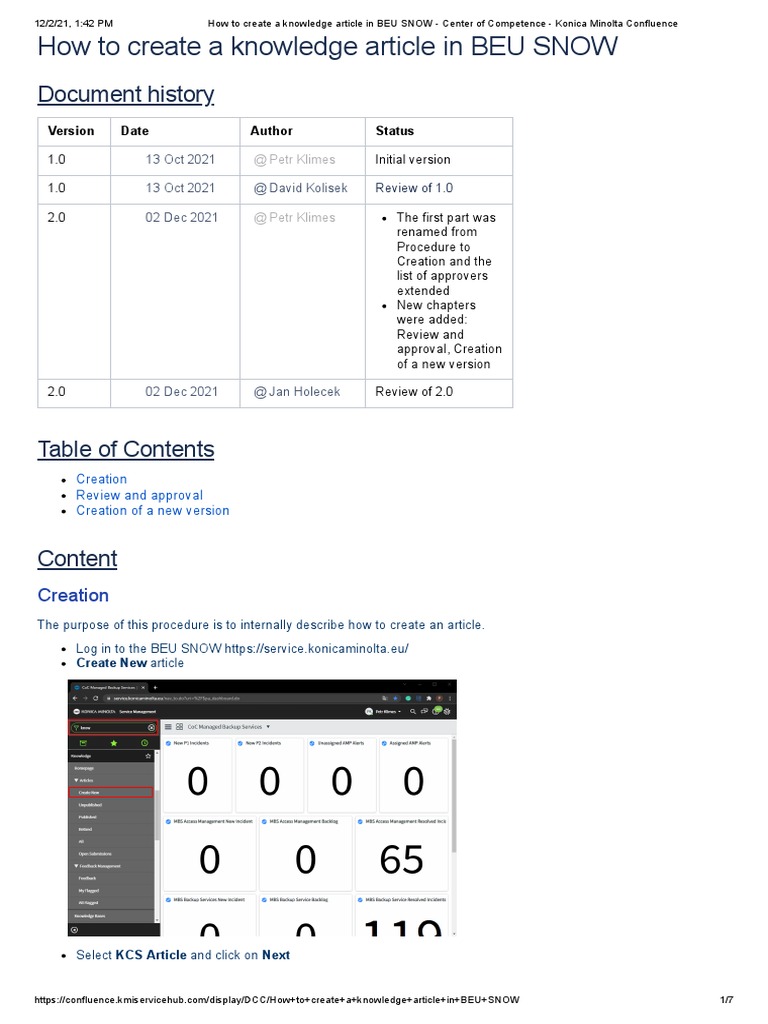 How To Create A Knowledge Article in BEU SNOW - v2.0 | PDF | Information Technology | Software