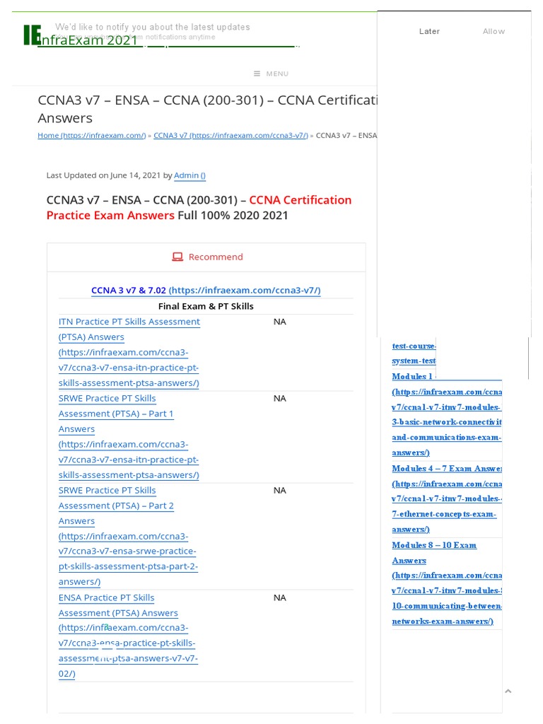 CCNA3 v7 - ENSA - CCNA (200-301) - CCNA Certification Practice Exam ...