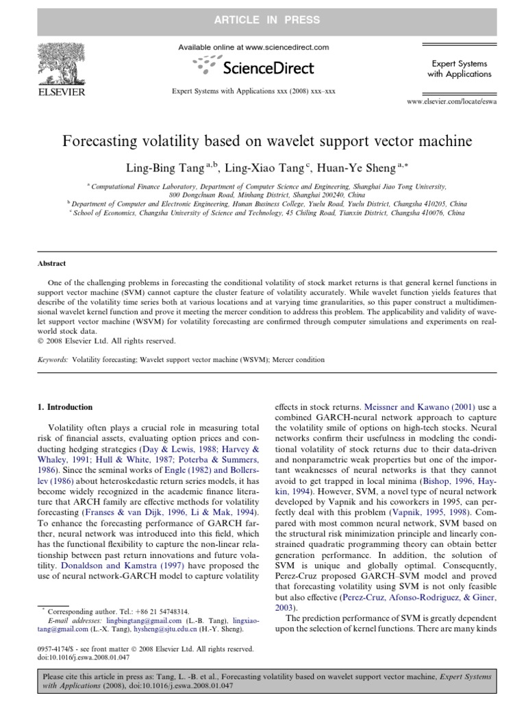 Forecasting Volatility Based On Wavelet Support Vector Machine-Przejrzane | PDF | Normal ...