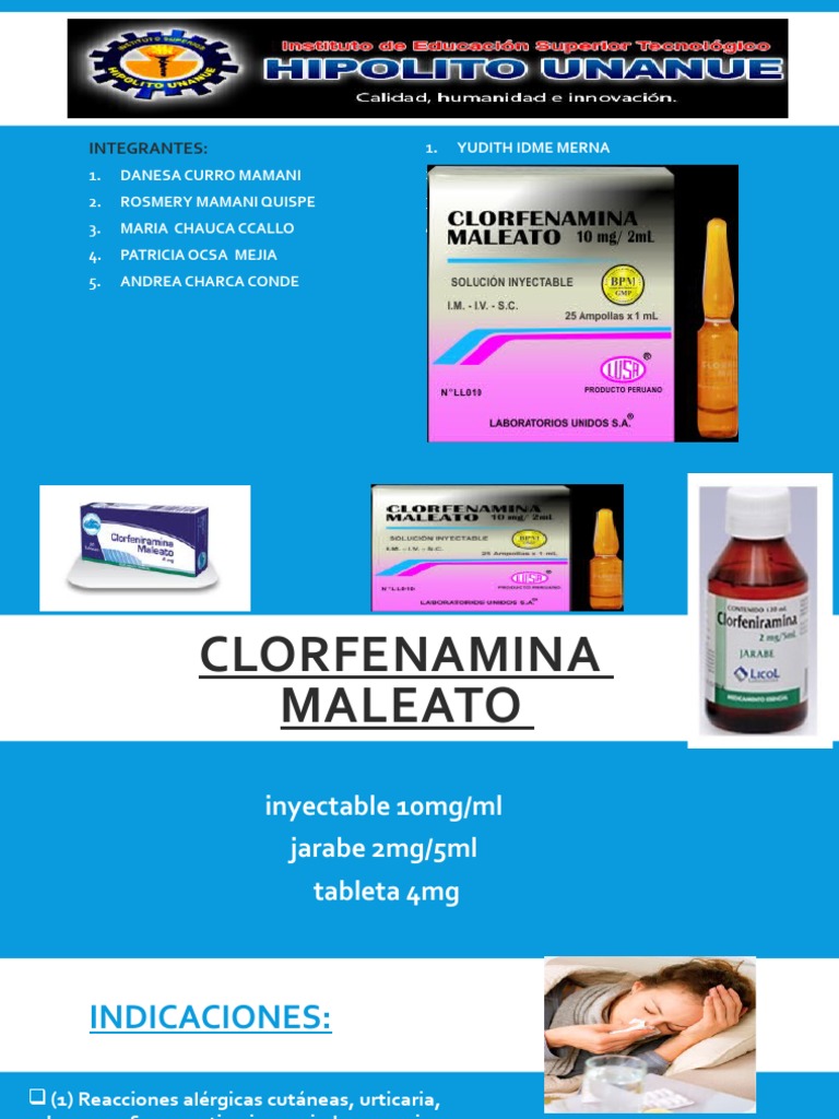 CLORFENAMINA | PDF | Drogas | Medicina CLINICA
