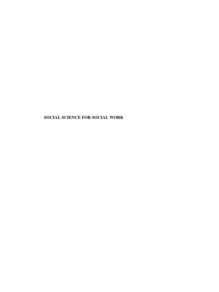 Social Science Principles for Social Work | PDF | Society | Sociology