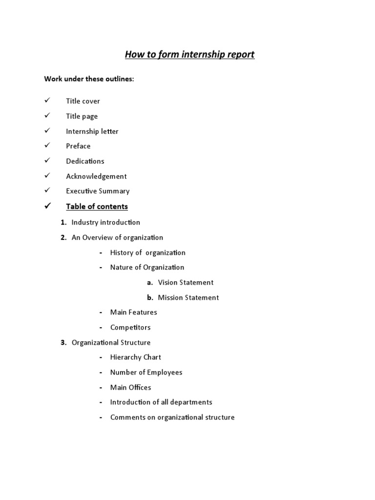 Internship Report Format (Latest) | PDF | Swot Analysis ...