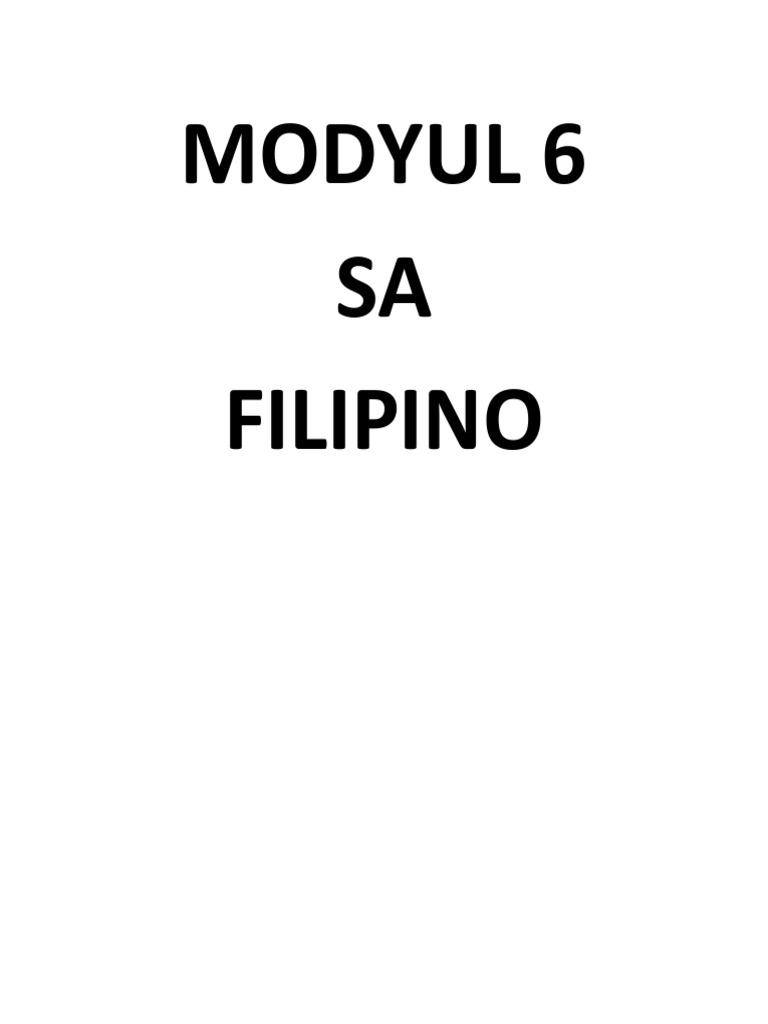 Filipino Module 6 | PDF