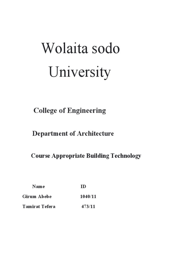 Wolaita Sodo University: College of Engineering | Download Free PDF ...