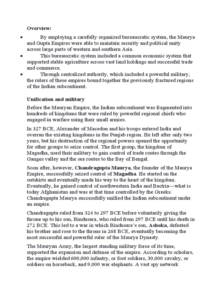 Mauryan Empire and Gupta Empire | PDF