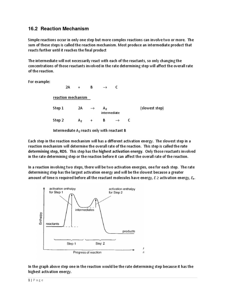 16.2 Reaction Mechanism: Intermediate | PDF | Reaction Rate | Chemical ...