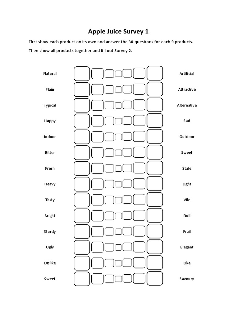Apple Juice Survey 1 | PDF