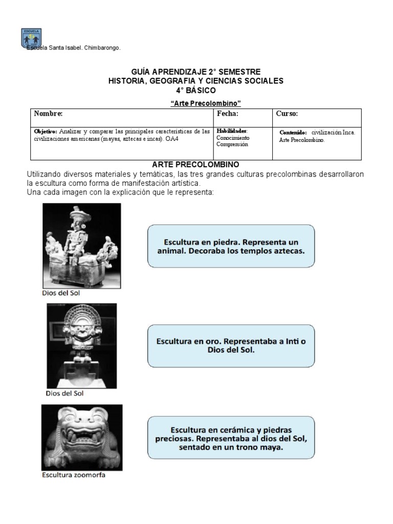 Guia Historia Incas 4° Basico Oa4 | PDF