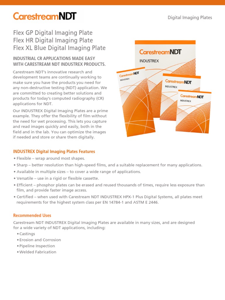 Brochure NDT Imaging Plates 201402 | PDF | Nondestructive Testing ...