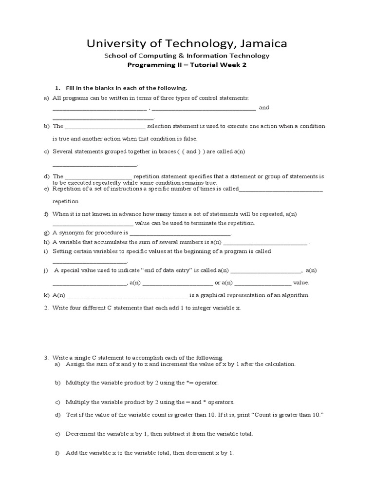 Cmp1025 Tutorial 2 Pdf Subroutine Multiplication