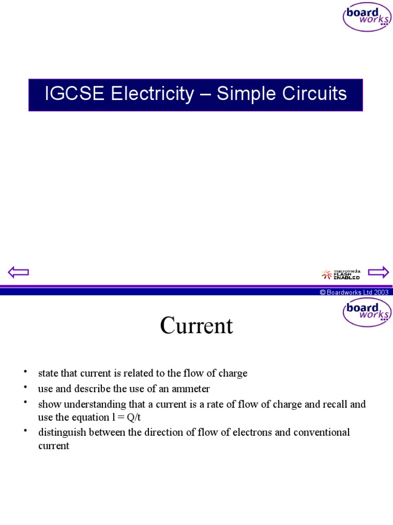 IGCSE Electricity - Simple Circuits: © Boardworks LTD 2003 | PDF ...
