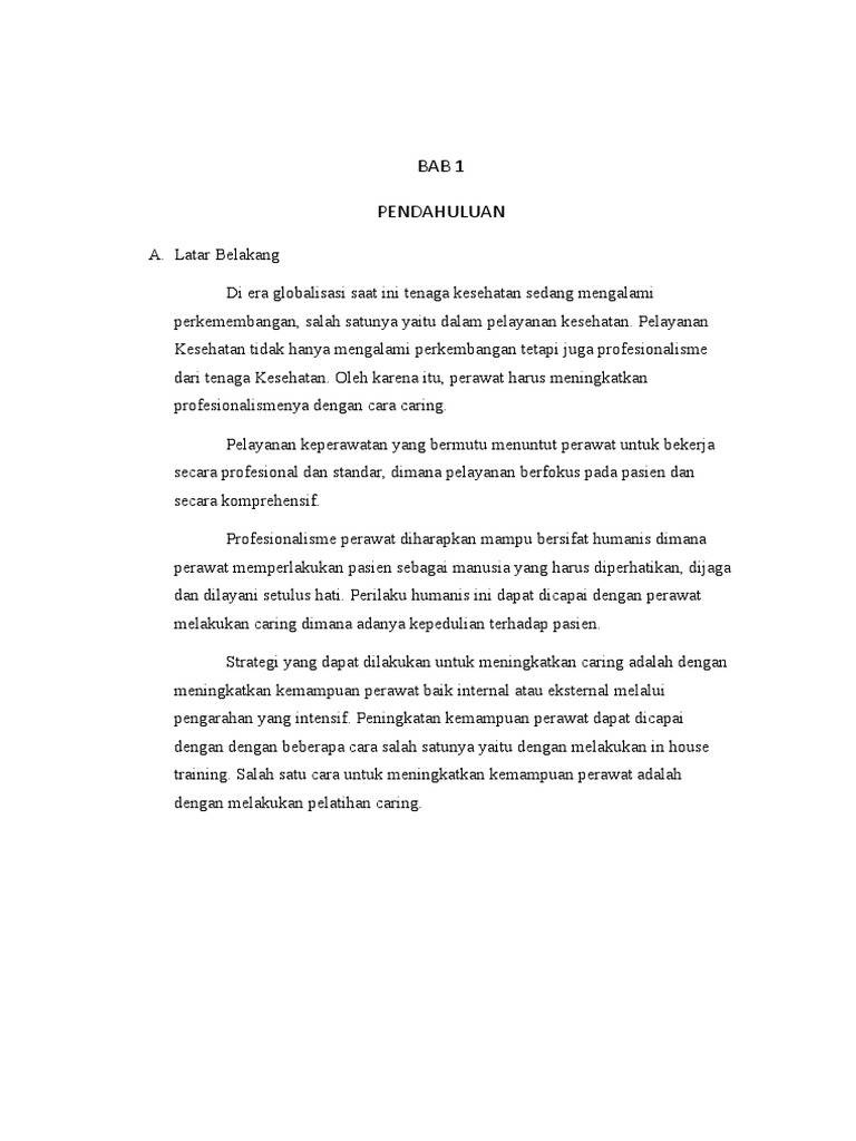 Latar Belakang KDK 1 Caring | PDF