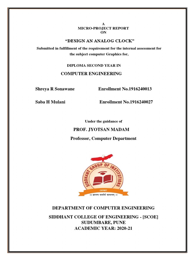CGR Project ("Design An Analog Clock") | PDF | Library (Computing ...