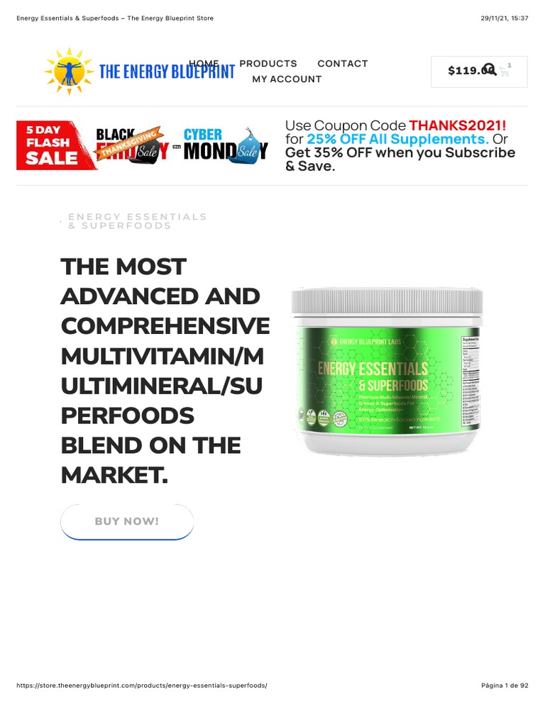 Energy Essentials & Superfoods - The Energy Blueprint Store | PDF ...