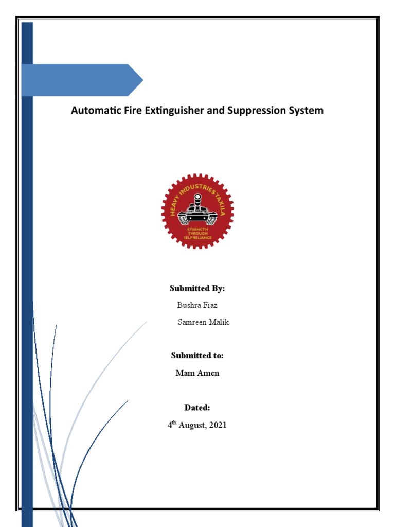 Automatic Fire Extinguisher and Suppression System Report | PDF | Gases ...