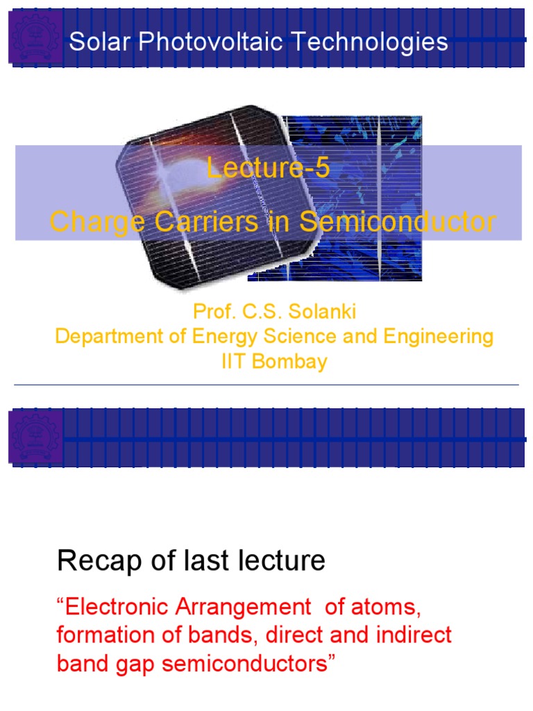 L-5 CSS - Charge Carriers in Semiconductor | PDF | Semiconductors ...
