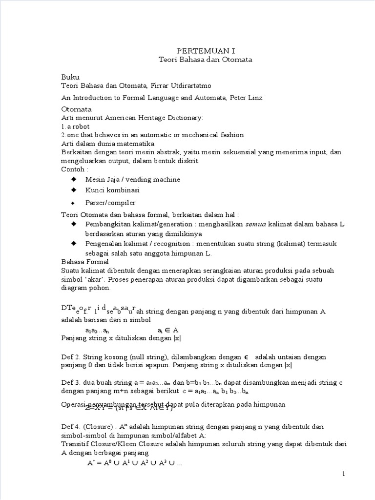 Dokumen - Tech - Teori Bahasa Automata Lengkap | PDF