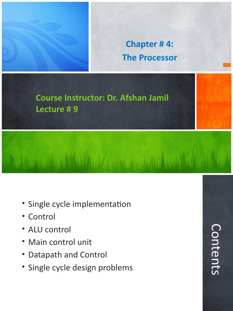 Chapter # 4: The Processor: Course Instructor: Dr. Afshan Jamil Lecture ...