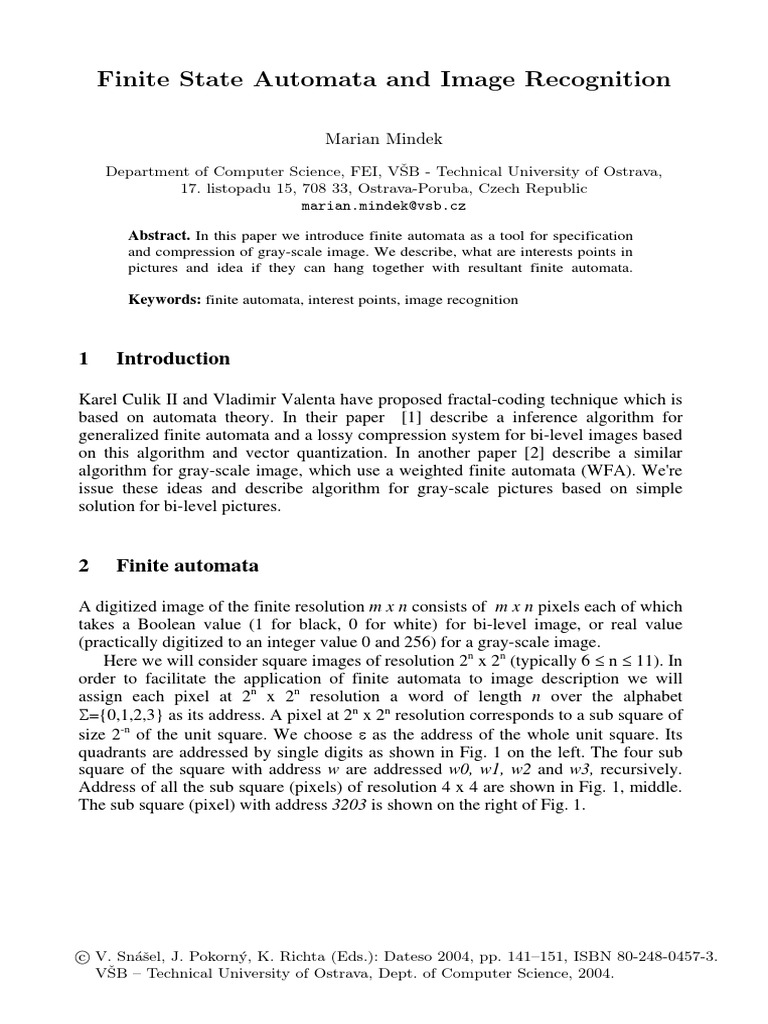 Finite State Automata and Image Recognition | PDF | Data Compression | Computer Vision