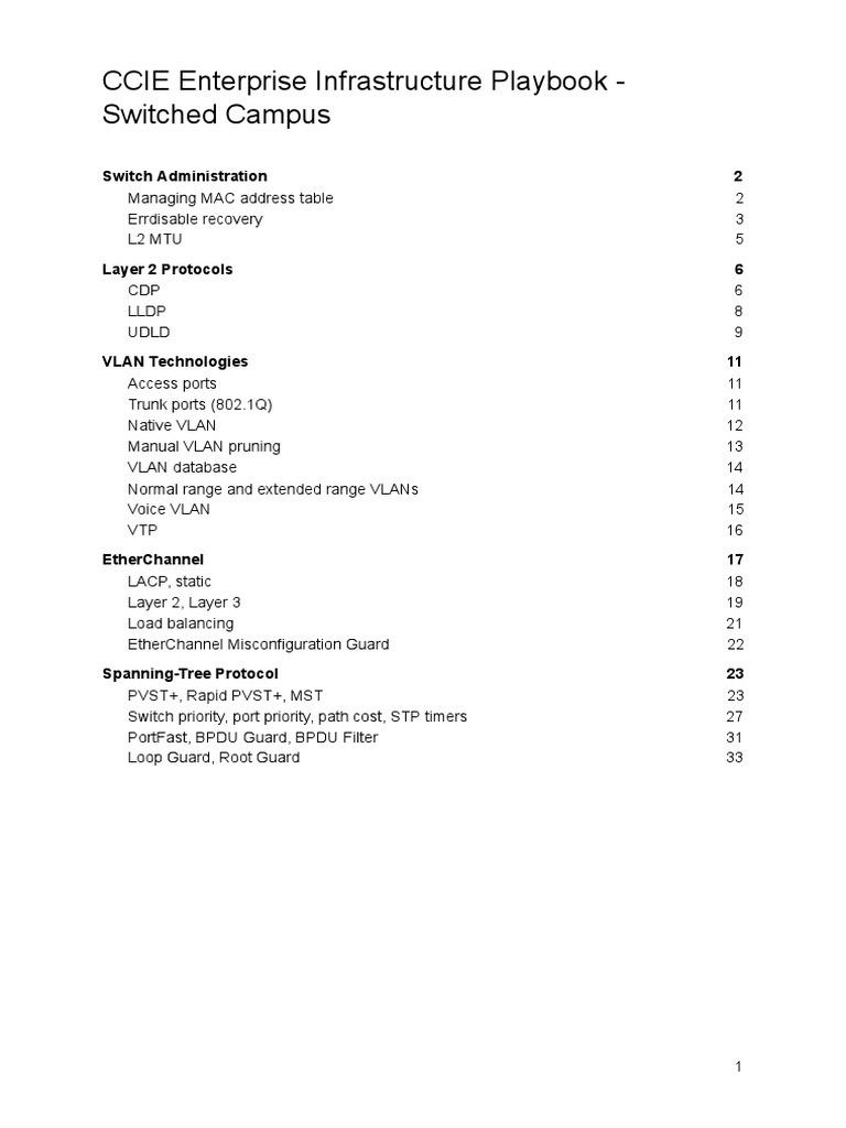CCIE EI Playbook - Switched Campus | PDF | Network Switch | Computer Network