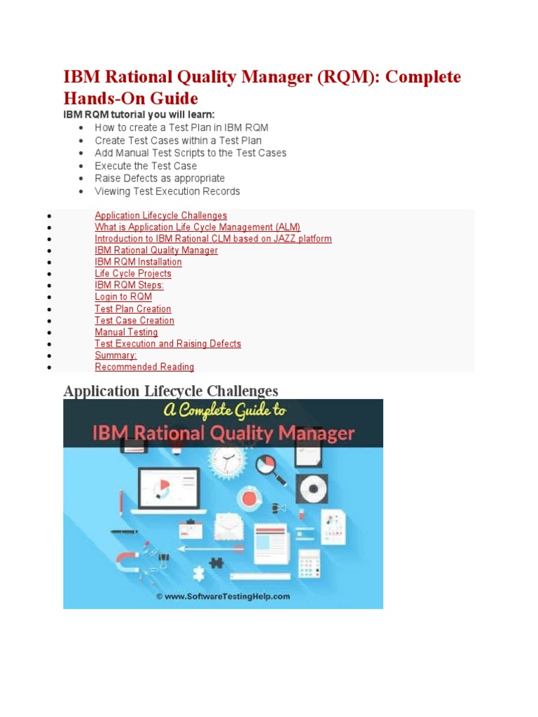 IBM RQM: Hands-On Test Management Guide | PDF | Product Lifecycle ...