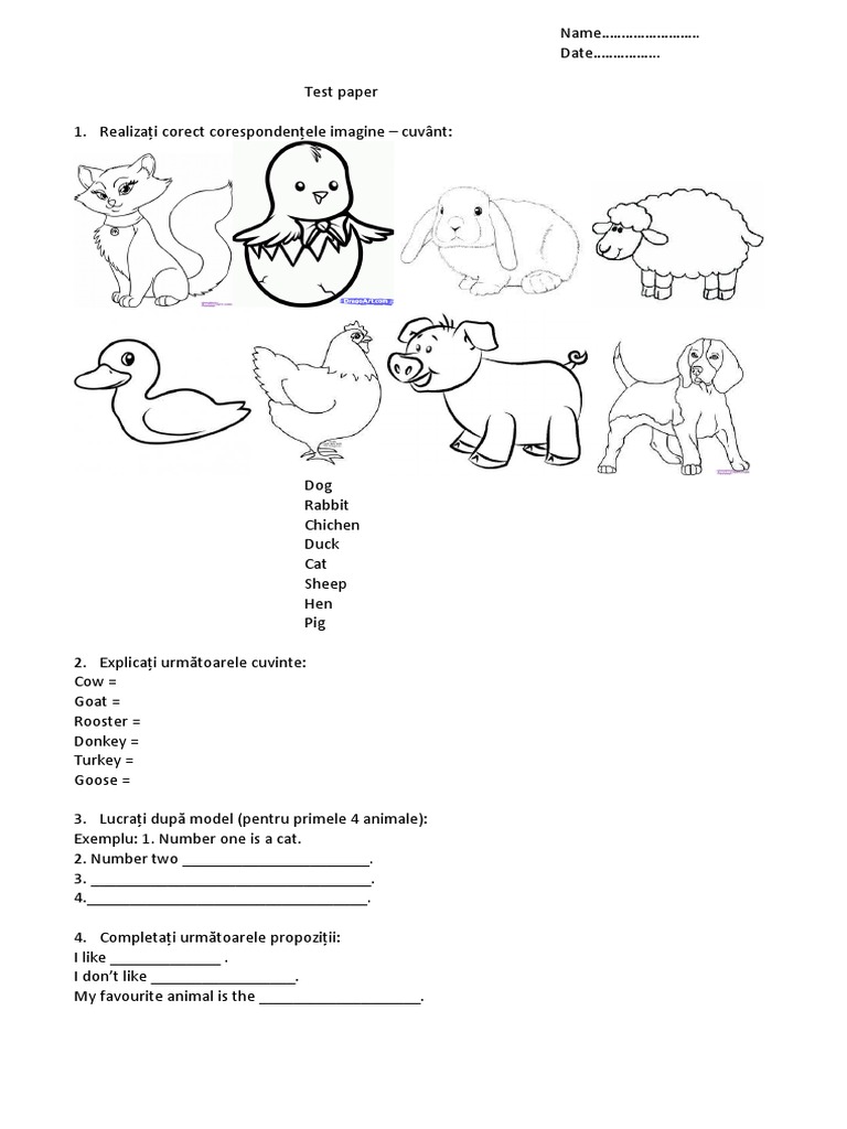 Test Animale Domestice | PDF