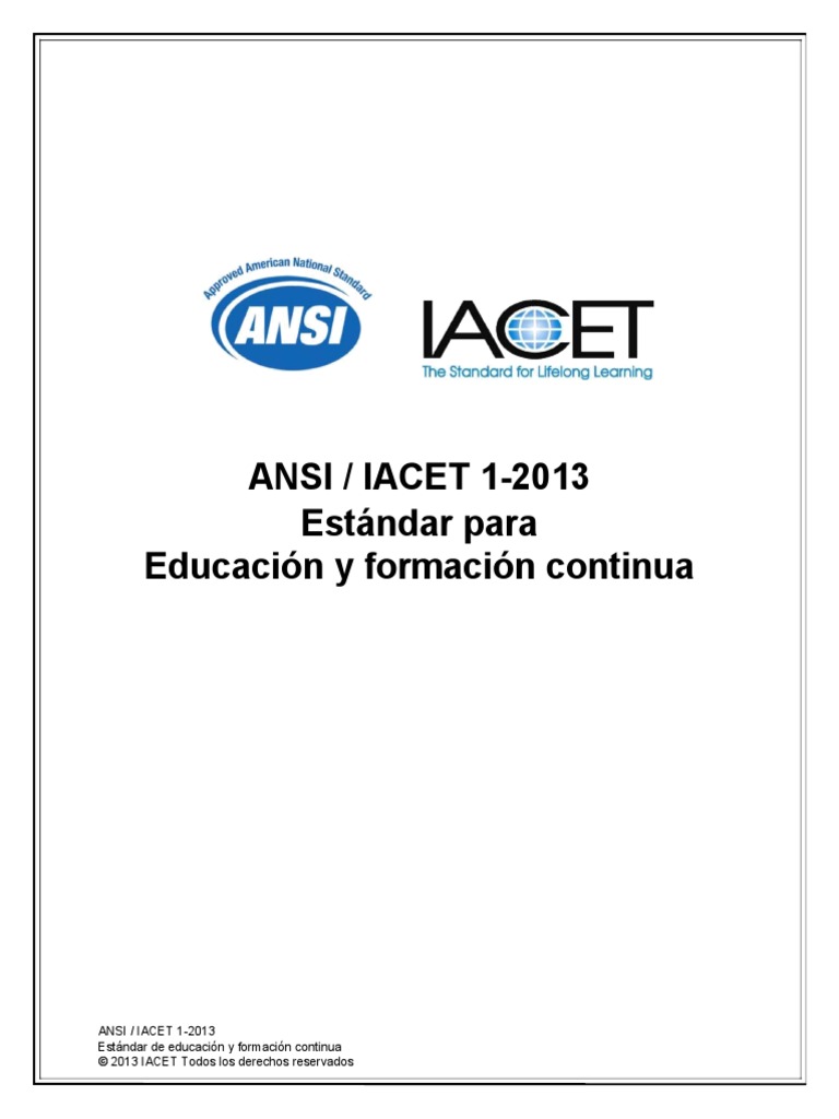 Ansi - Iacet - 12013 - Standard - For - Continuing - Education - and ...
