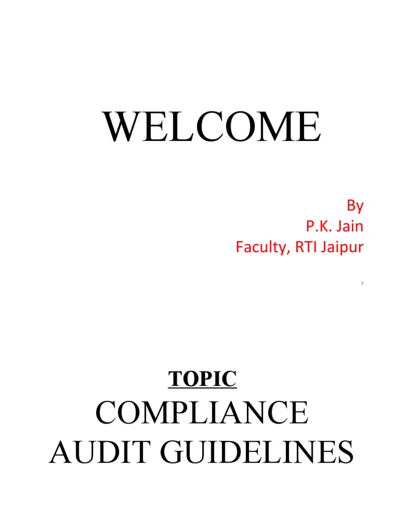 Final PPT Compliance Audit P K Jain 20210415102658 | PDF | Audit ...