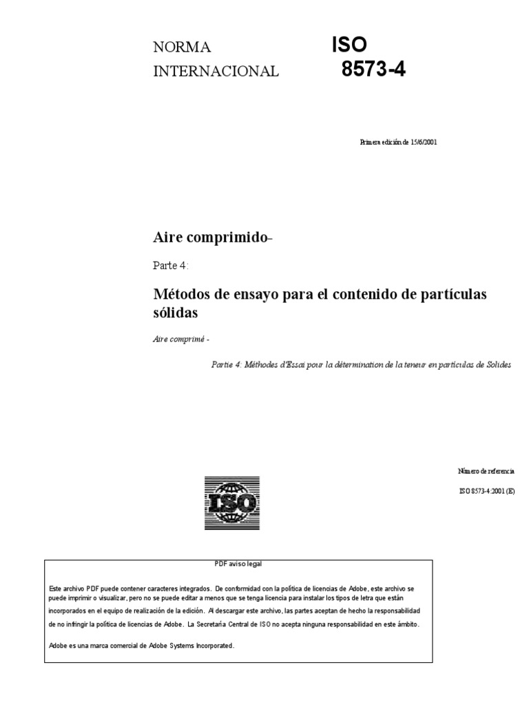 1 Ok ISO - 8573-4 - 2001 - PDF - Version - Trad | PDF | Medición ...