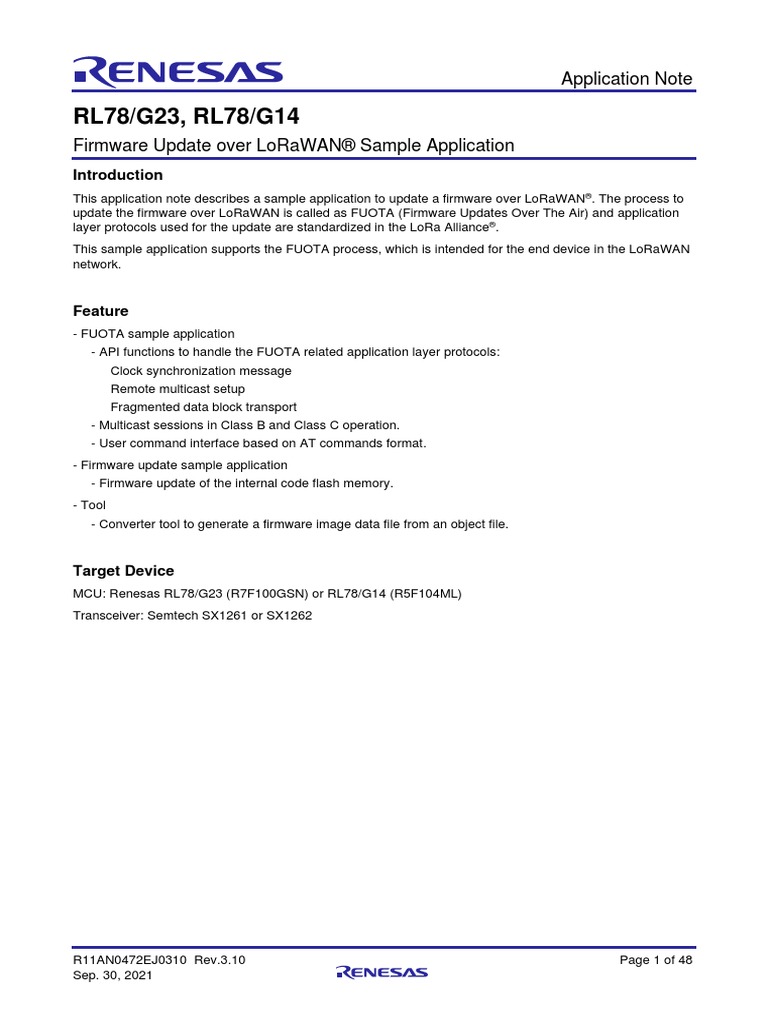 RL78/G23, RL78/G14: Application Note | PDF | Parameter (Computer Programming) | Flash Memory