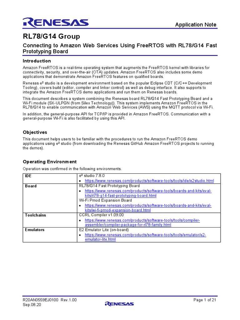 REN R20an0559ej0100-Rl78-Rtos APN 20200907 | PDF | Reliability Engineering | Electrostatic Discharge