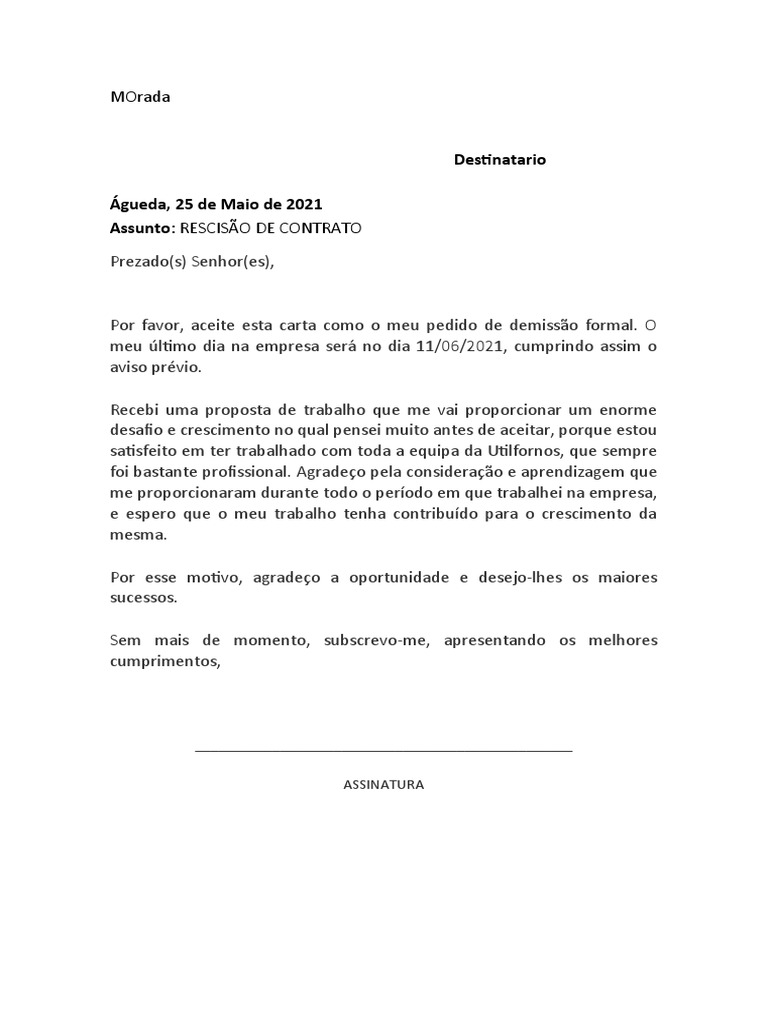 Carta Rescisão | PDF
