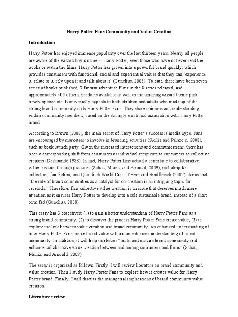 Harry Potter Essay | PDF | Harry Potter | Brand