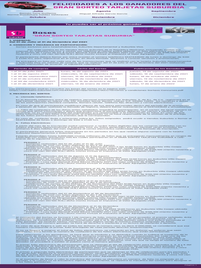 Terminos y Condiciones Sorteos Concursos | PDF | Derecho