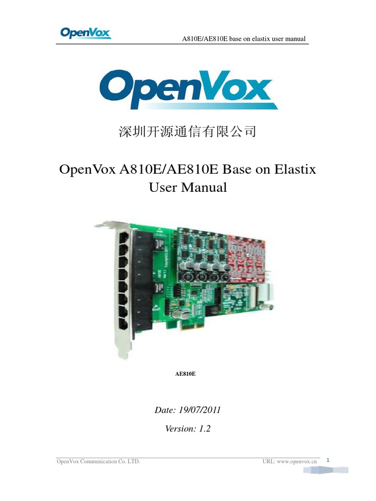 Elastix Setup for OpenVox A810E | PDF | Session Initiation Protocol | Information Age