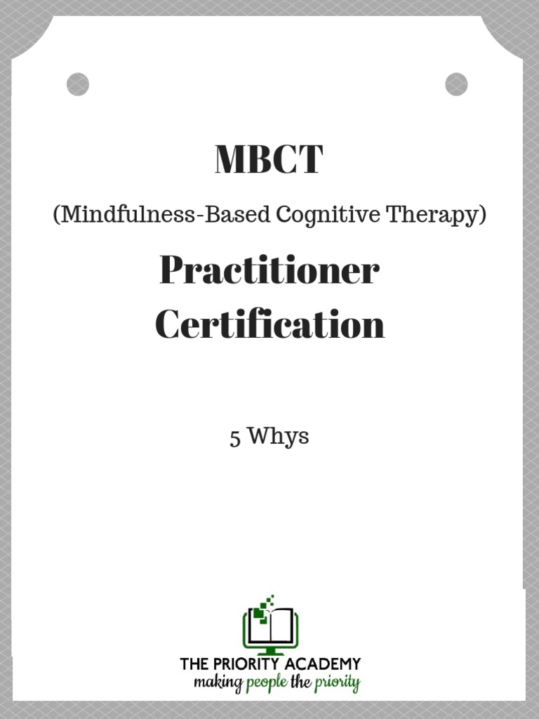 MBCT Practitioner Certification: (Mindfulness-Based Cognitive Therapy) | PDF