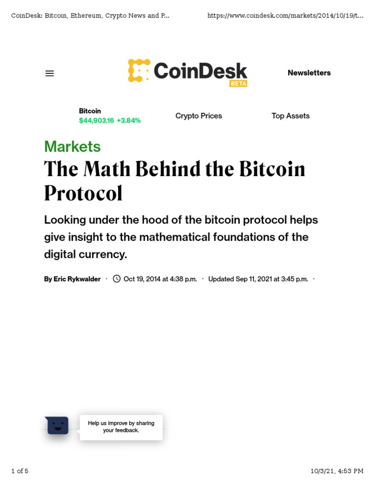 The Math Behind The Bitcoin Protocol: Markets | Download Free PDF ...