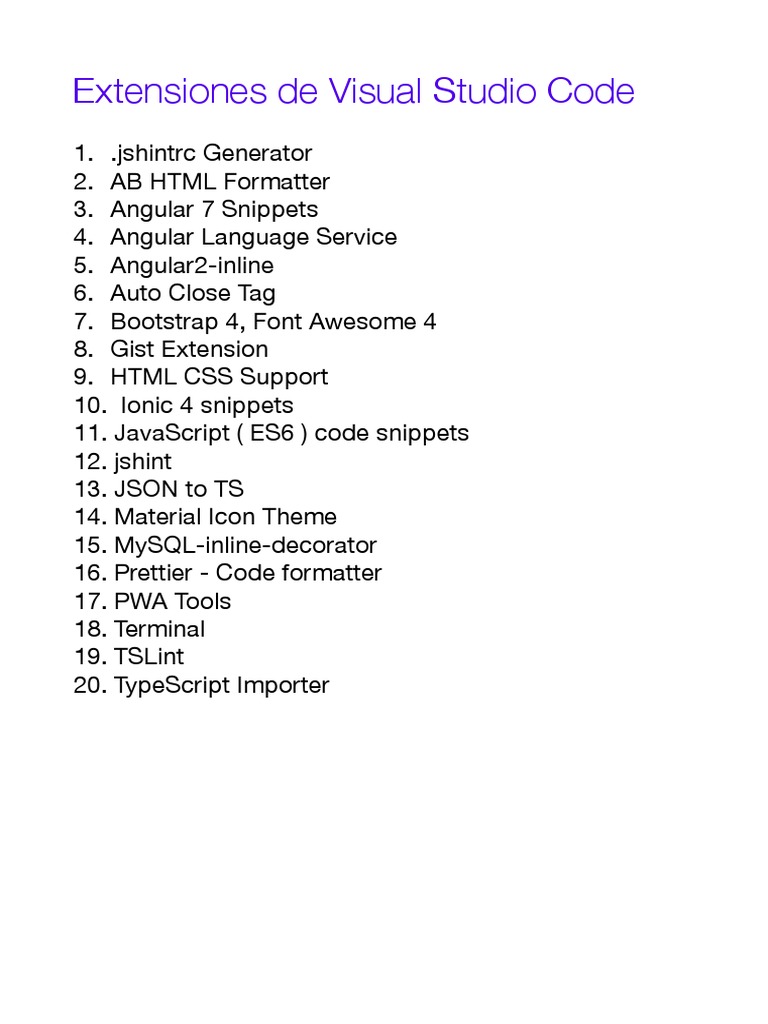 Visual Studio Code Extensions | PDF | Computers | Technology & Engineering