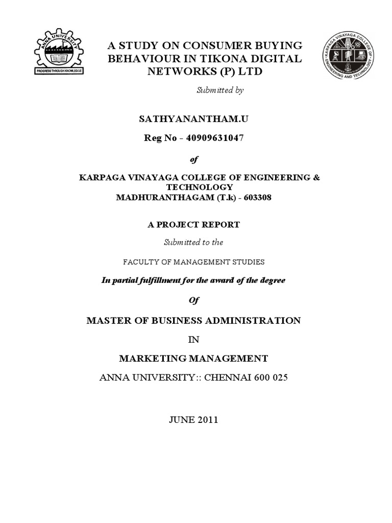 A Study On Consumer Buying Behaviour Pdf Consumer Behaviour Behavior