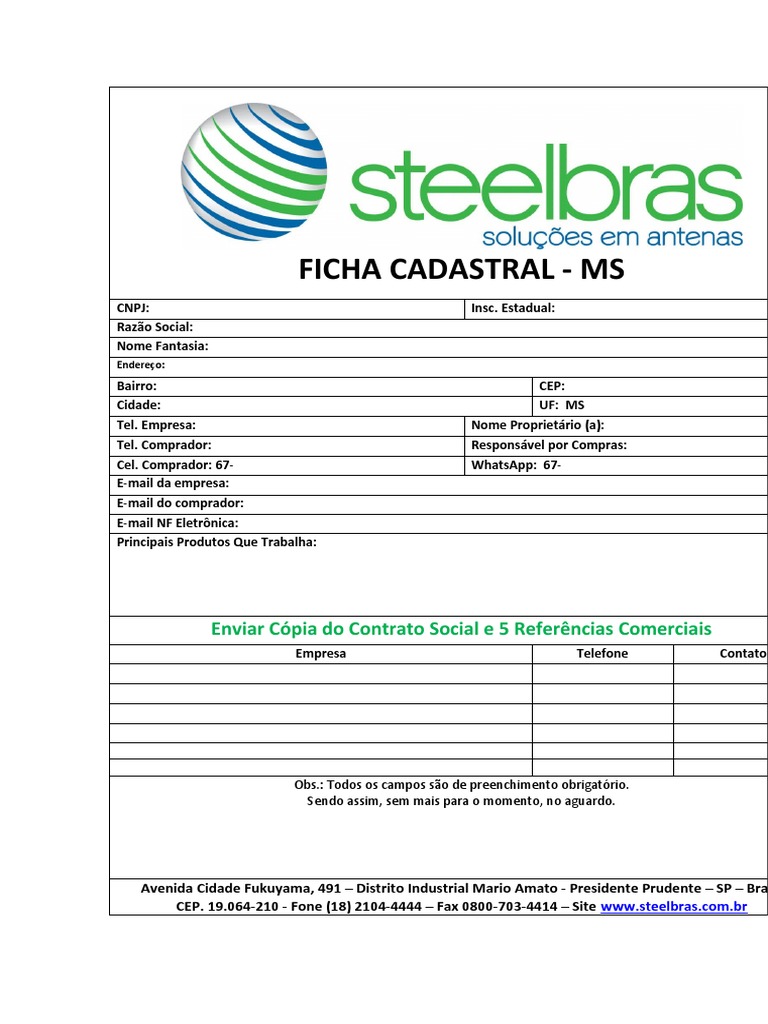 Ficha Cadastral | PDF
