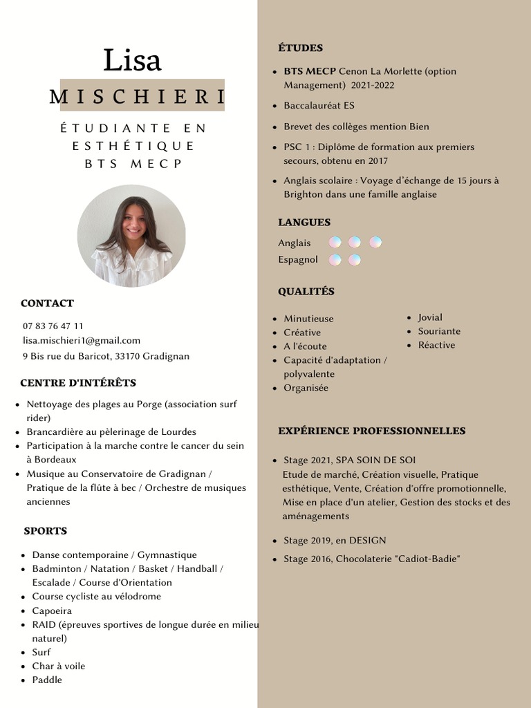 CV Mischieri Lisa 15 | PDF