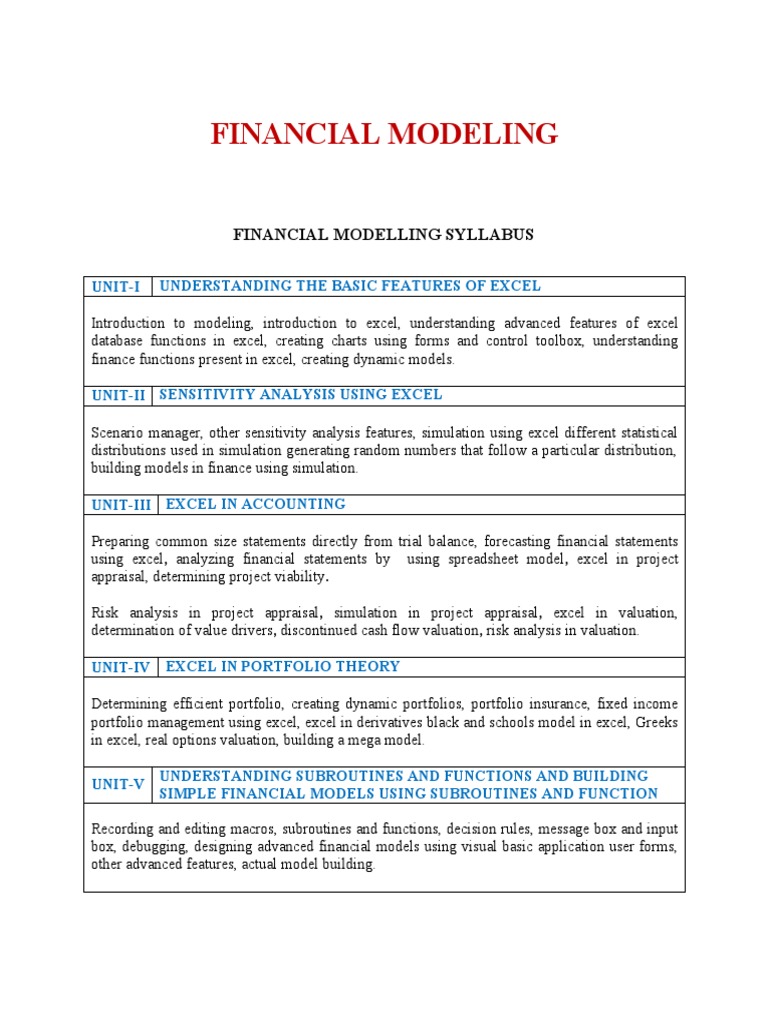 Financial Modeling Notes | PDF | Valuation (Finance) | Microsoft Excel