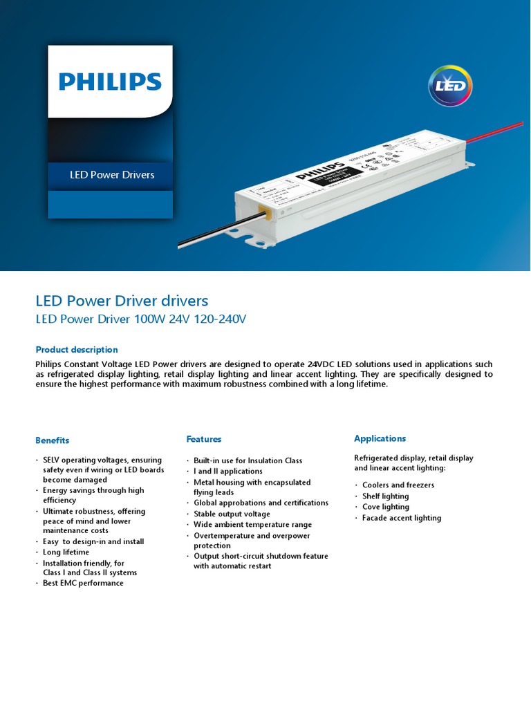 LED Power Driver 100W 24V 120-240V | PDF | Electrical Wiring | Lighting