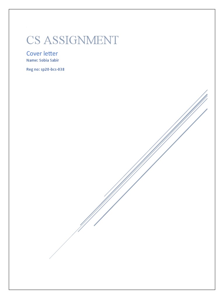 Cs Assignment: Cover Letter | PDF | Career & Growth