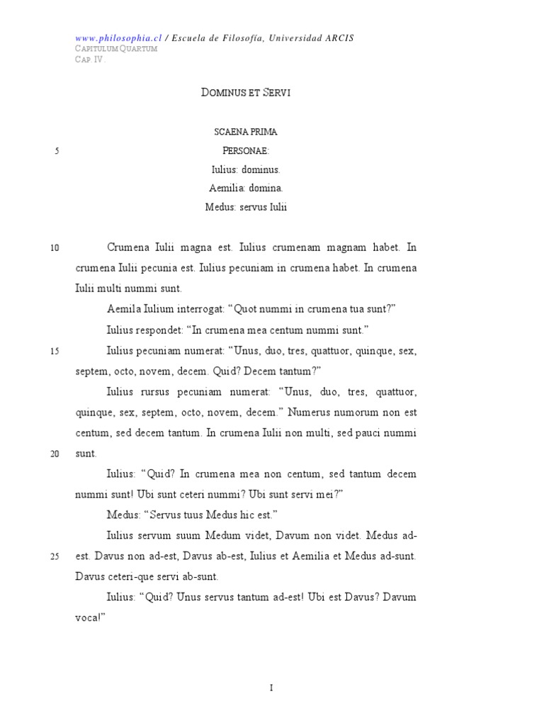 P: Iulius: Dominus. Aemilia: Domina. Medus: Servus Iulii: Ominus Et ...