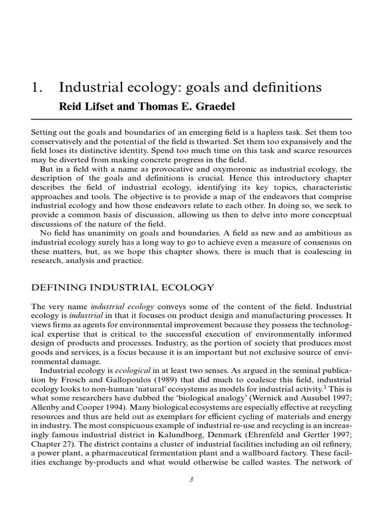 Industrial Ecology Overview | PDF | Ecology | Life Cycle Assessment