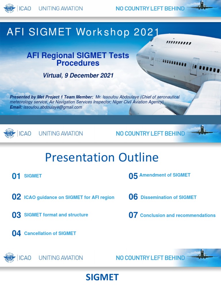 4 - AFI Regional SIGMET Tests Procedures | PDF | Aviation | Meteorology